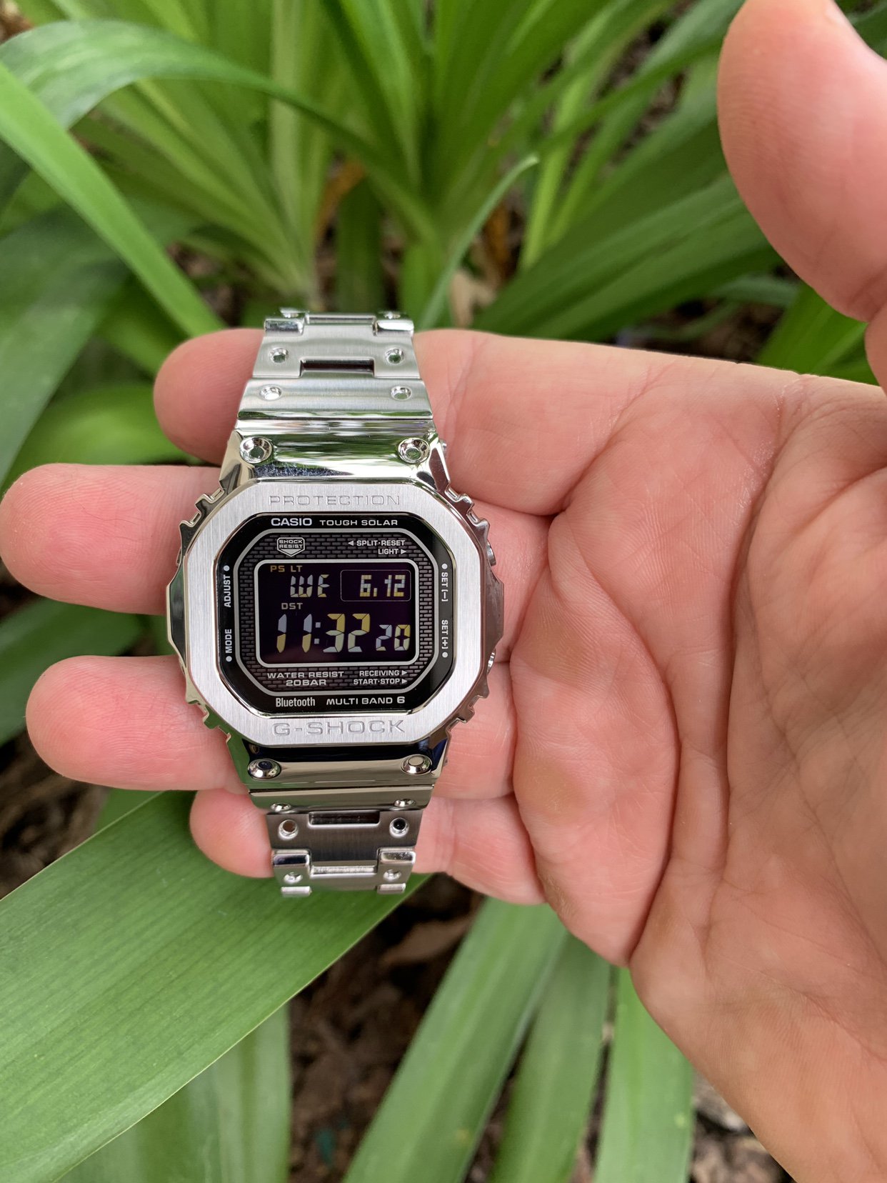 G-Shock GMWB5000-1 (reverse display) with Stainless Bracelet and Rubber ...