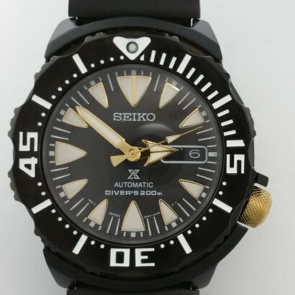 Brand New Seiko SRP583 Prospex Black Dial Monster Automatic Mens Watch ...