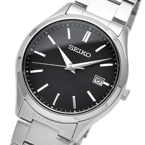 SEIKO Selection SBPX147 Black solar 3 hands calendar Men's Watch New in ...