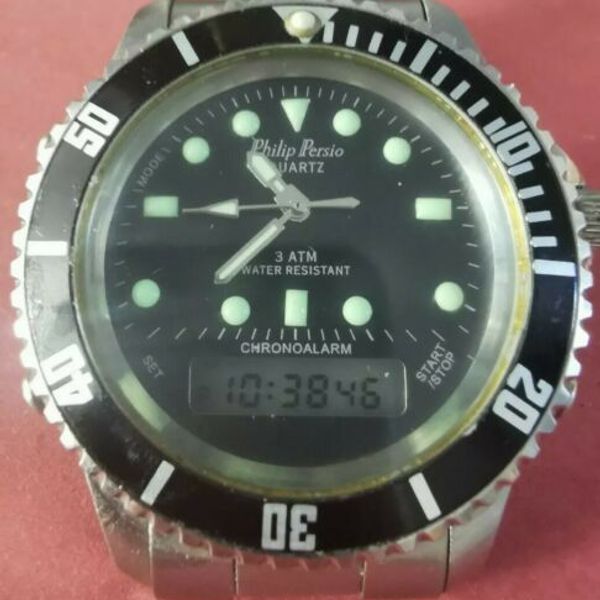 Philip Persio Quartz Analogue And Digital Divers Watch | WatchCharts