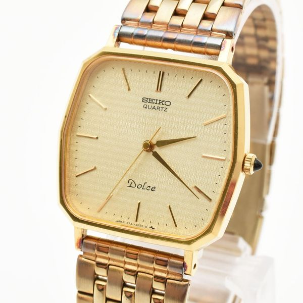 [NEAR MINT] Vintage 1987 Seiko Dolce 7731-5120 Gold Men's Quartz Watch JAPAN | WatchCharts ...