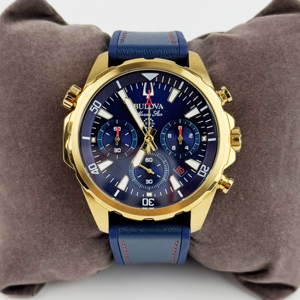 Bulova 97B168 Marine Star Blue Chronograph Men's Quartz Watch 43mm ...