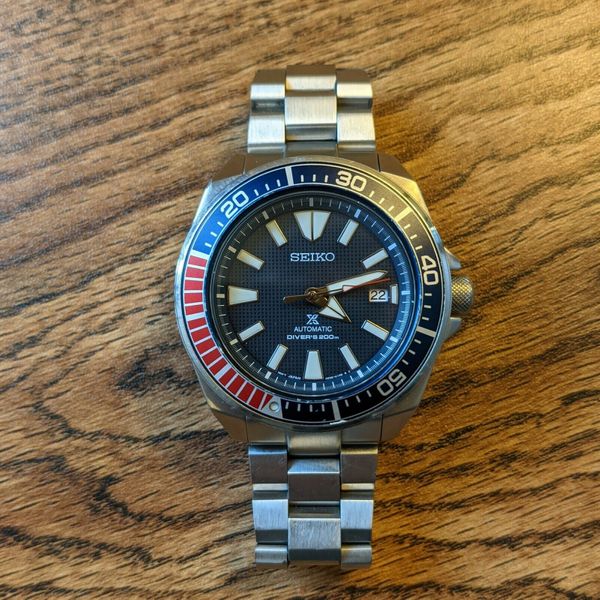Seiko Samurai Prospex Diver SRPB53 Pepsi Dial Stainless Steel ...
