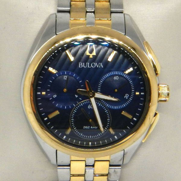 BULOVA CURV CHRONOGRAPH BLUE DIAL MEN'S WATCH 98A159 $850.00 ...