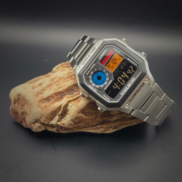 CASIO AE-1200WHD. Royale World Time Watch Mod. Negative Display ...