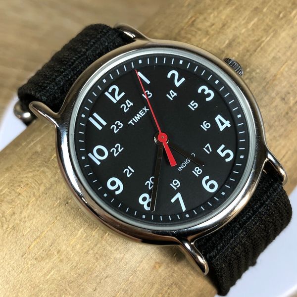 Timex Men Weekender Indiglo Black Dial Nylon Strap 38mm Quartz Watch 8 ...