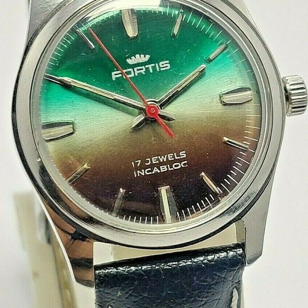 FORTIS Rare Manual Winding 17 Jewels FHF96 Movement Men's Wristwatch ...