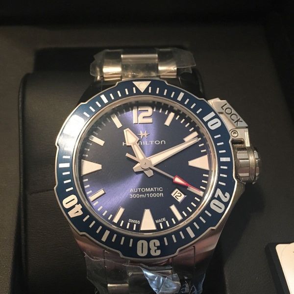 HAMILTON KHAKI NAVY FROGMAN AUTOMATIC MODEL H77705145 BOX/PAPERS ...
