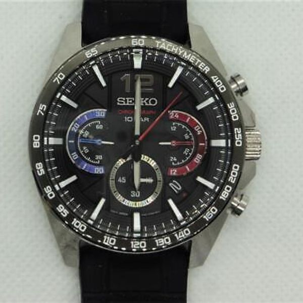 Seiko 8T63-00J0 Chronograph Date Quartz Tachymeter Mens Sports Watch ...