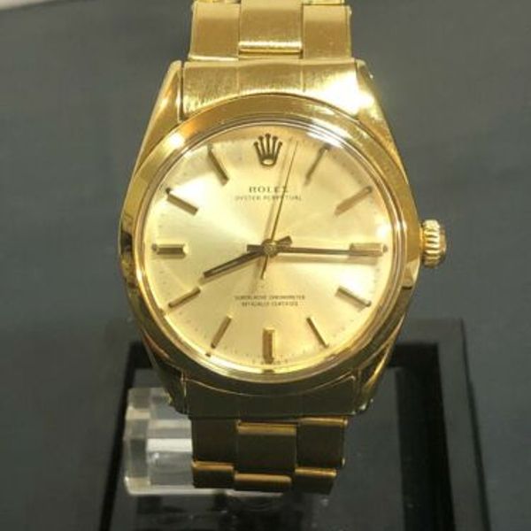 Rolex oyster perpetual 1024, 14k Gold Capped 1963 Vintage Men’s Watch ...