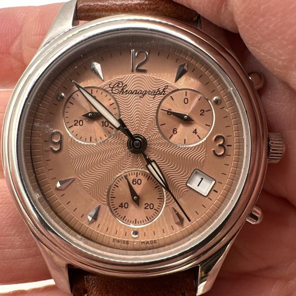 Hamilton Chronograph Watch For J. Peterman And Company Salmon Dial ETA ...