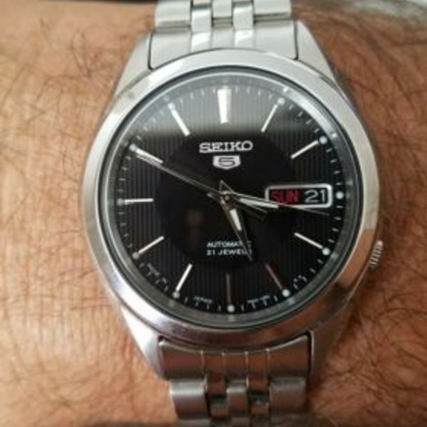 SEIKO 5 SNKL23 SNKL23J1 Men's Black Watch Made in Japan | WatchCharts ...