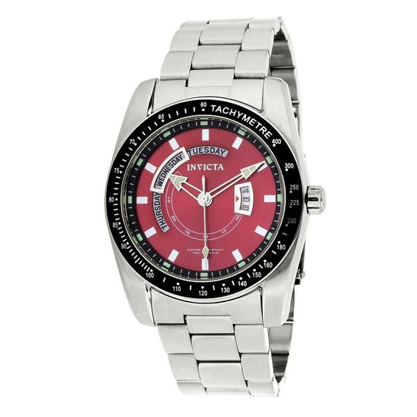 Invicta Specialty Slim Case Men's Burgundy Dial - Day / Date Watch ...