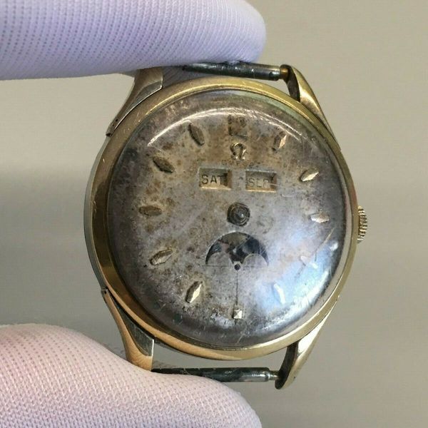 Vintage watch OMEGA Triple calendar Moon phase cal 381 for parts or ...