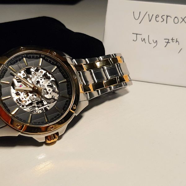 [WTS] Bulova 98a146 Two tone stainless steel and gold mechanical watch ...