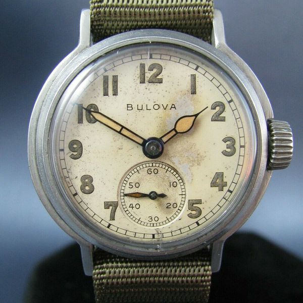 Vintage Bulova WW2 Ord Dept US GI Stainless Military Mens Watch 15j ...