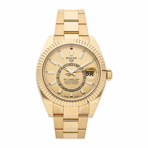 Rolex Sky-Dweller Auto 42mm Yellow Gold Mens Oyster Bracelet Watch Date 326938 | WatchCharts ...