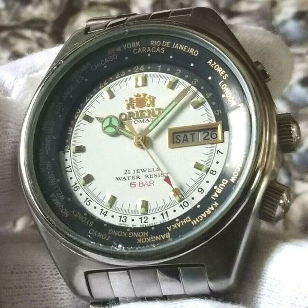 Orient World Time Automatic Vintage 469EE6-71 From Japan Free Shipping ...
