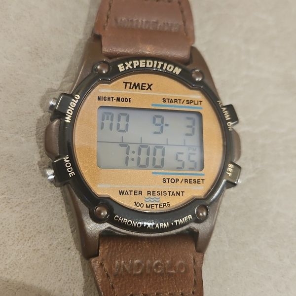 Vintage TIMEX EXPEDITION INDIGLO 745 Chronograph Timer Alarm Watch New ...