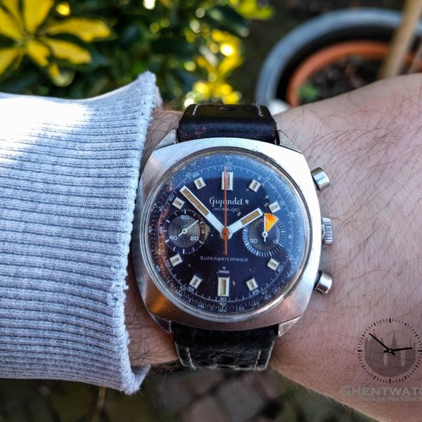 FS: Vintage Gigandet 1970s Chronograph with Radium ink-blue dial ...