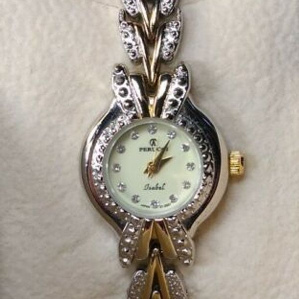 Vintage Ladies Watch Perucci Isabel 37-2001 Diamond Dial Gold & Silver ...