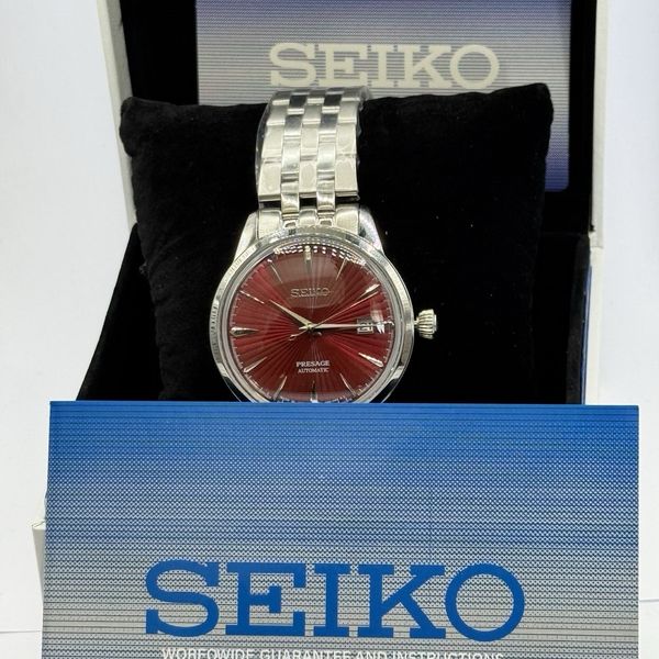Seiko Presage Red Sunburst Dial Automatic Watch â Ultra Rare | Full Set ...