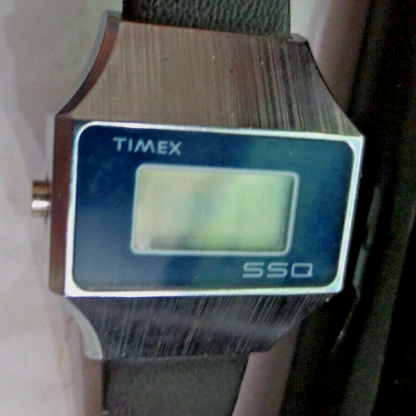Vtg Retro 1970s Timex SSQ LCD Digital Watch Silver Blue Not Tested ...