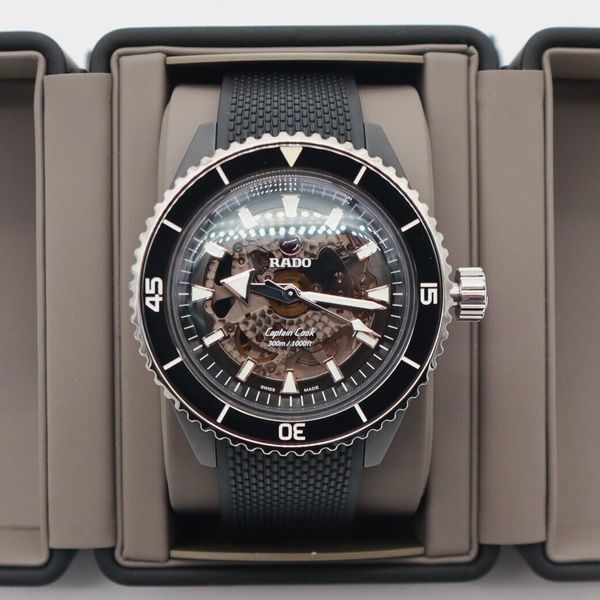 RADO Captain Cook Auto 43MM Skeleton Dial Rubber Men's Watch R32127156 ...