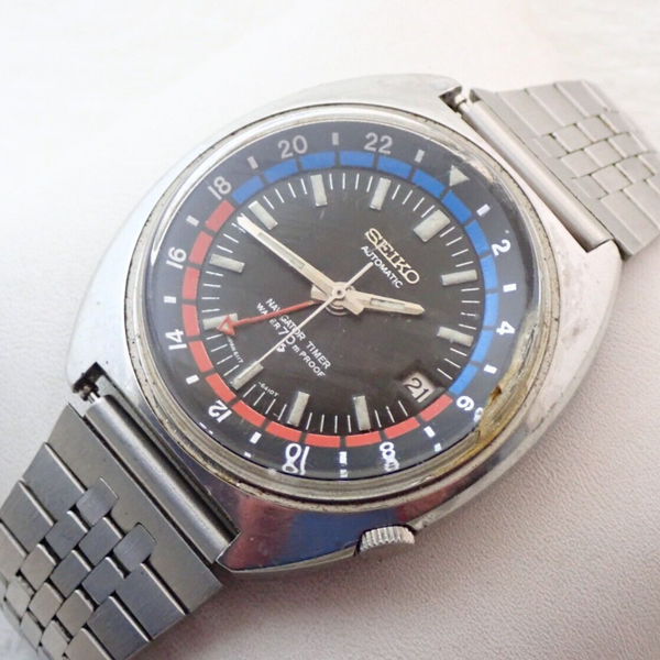 VINTAGE MENS SEIKO NAVIGATOR TIMER AUTOMATIC WRISTWATCH WATCH ...