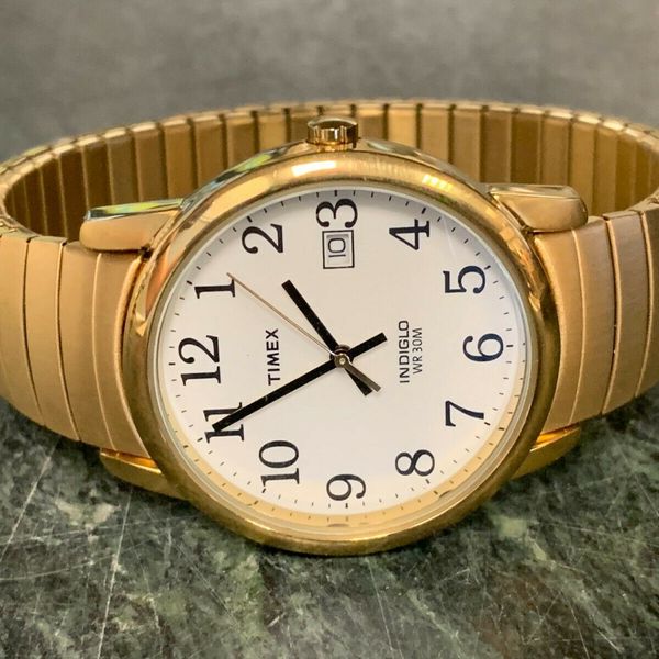 New! Timex Men's Easy Reader Gold-Tone Expansion Band Watch w/ Date ...