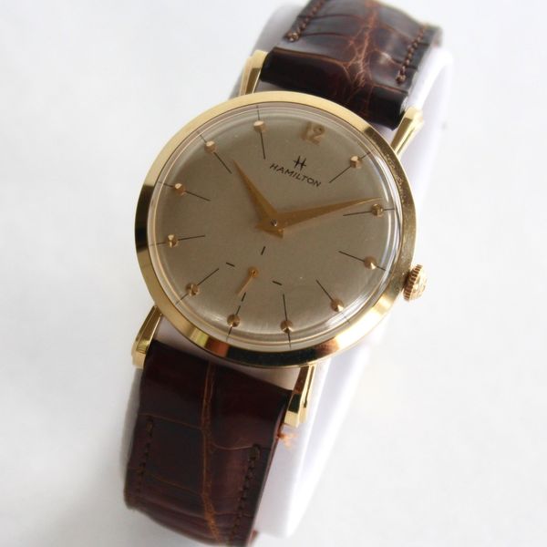 HAMILTON watch, SOLID 14K GOLD, RARE NEW OLD STOCK 1960's, box & papers ...