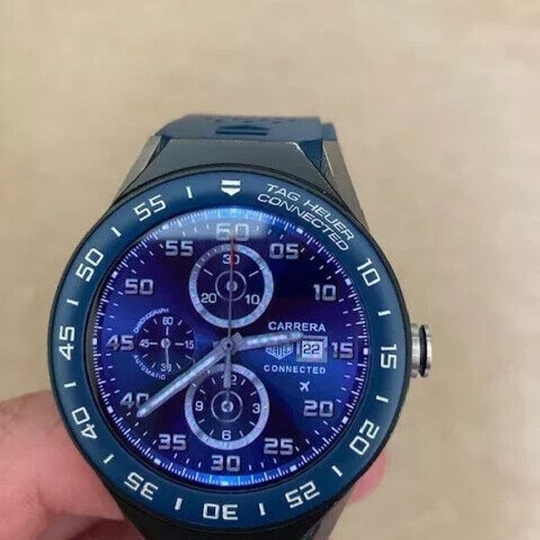 TAG Heuer Connected modular smart watch (rare blue bezel) 41mm box and ...