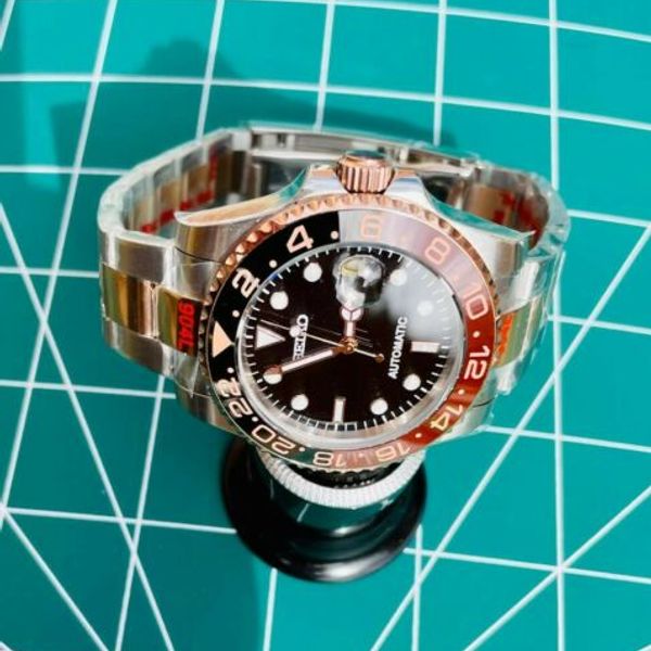 Seiko Mod - GMT Root Beer Watch Silver & Gold | WatchCharts