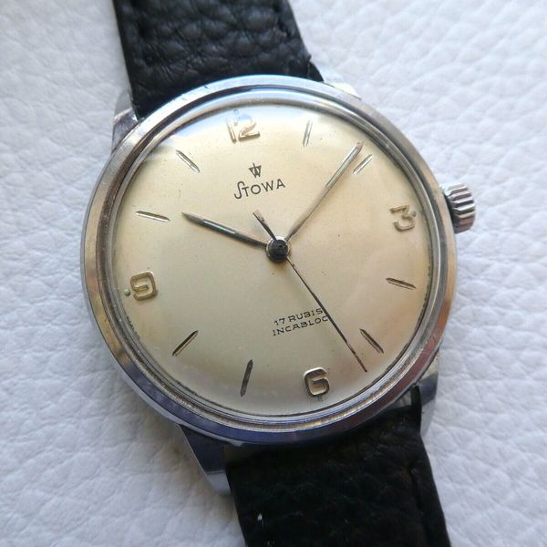 Wow! Beautiful Rare Vintage German Steel STOWA Men's dress watch from ...