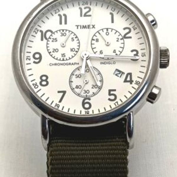 Timex Weekender Chronograph Green Nylon Band Mens Watch TW2P71400 ...