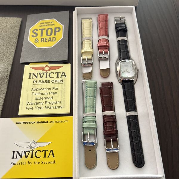 NEW LADIES INVICTA LUPAH SPECIAL EDITION WATCH SET WITH 4 EXTRA BANDS ...