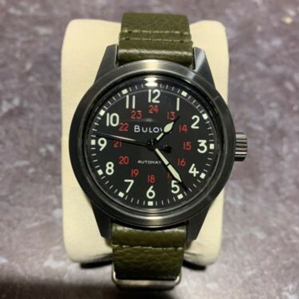 Bulova (98A255)Hack Automatic Watch,Green Leather Nato Strap. | WatchCharts
