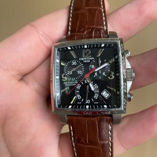 CERTINA DS PODIUM SQUARE SWISS MADE CHRONOGRAPH MENS WATCH 38MM VERY ...