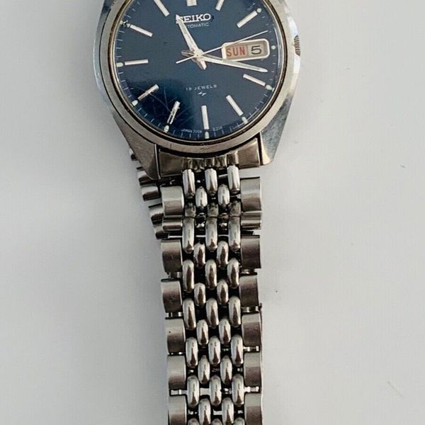 Vintage Seiko Automatic 19 Jewel 7006-8120S day/date men's watch Blue ...
