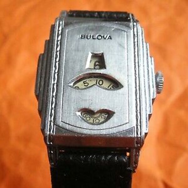 BULOVA WHITE PRINCE 13AT Swiss DIGITAL JUMP HOUR antique DIRECT READ ...