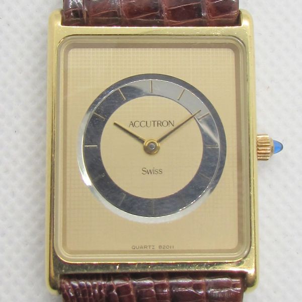 Bulova Accutron Swiss 26mm Quartz P2 Genuine Reptile Band Analog Wrist ...
