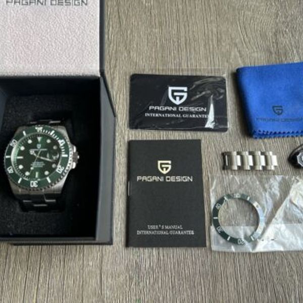 Pagani Design PD-1639 Hulk Green Dial Automatic Dive Watch NH35 43mm US ...