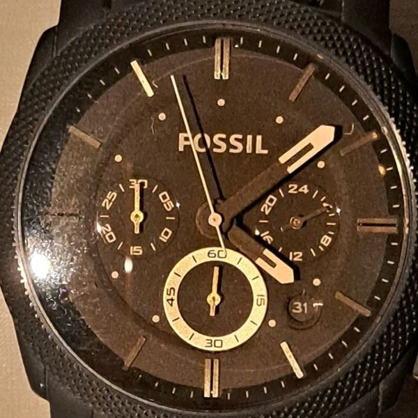 Fossil GMT Movement Watch - Stainless Steel Black & Gold | WatchCharts ...