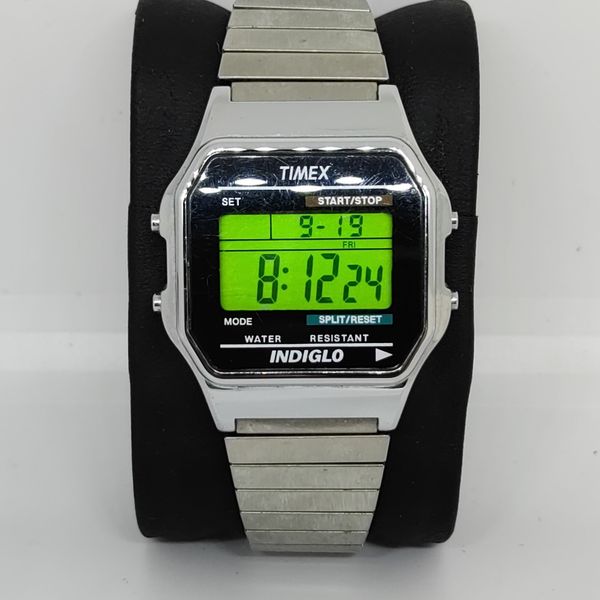 Vintage Timex Indiglo Digital Watch 555 CR2016 WR 30M Flex Band - New ...