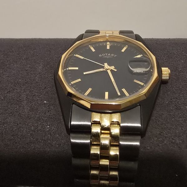 Rotary GB00471 (4333) Two-Tone gunmetal gold plated Men's Wristwatch ...