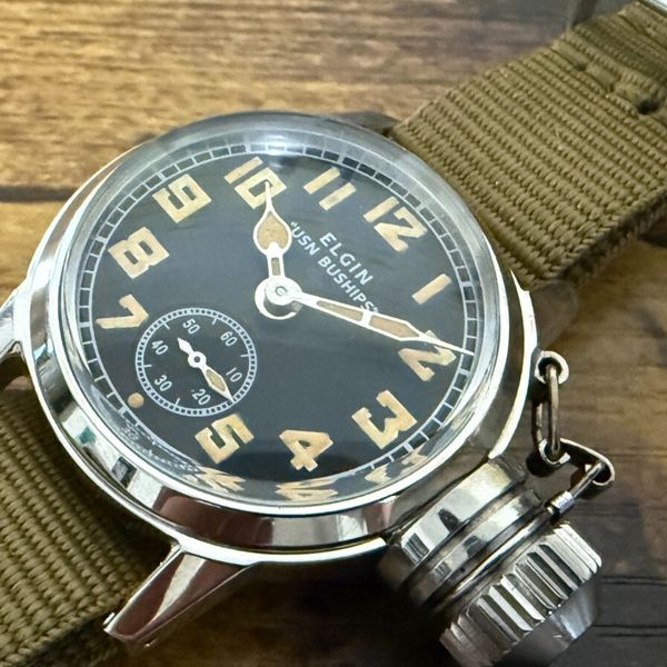 WW2ELGIN MILITARY WATCH SUB SECOND USN BUSHIPS WITH NEW CANTEEN CASE ...