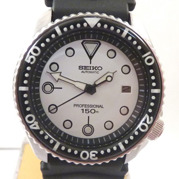 Seiko Ceramic White 6159 Grandfather Tuna Automatic Diver Date Watch ...