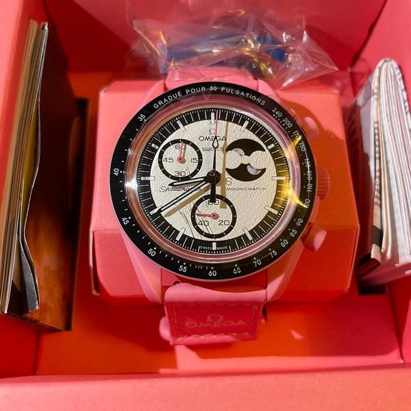 OMEGA x SWATCH MOONSWATCH MISSION TO THE PINK MOONPHASE LIMITED EDITION ...