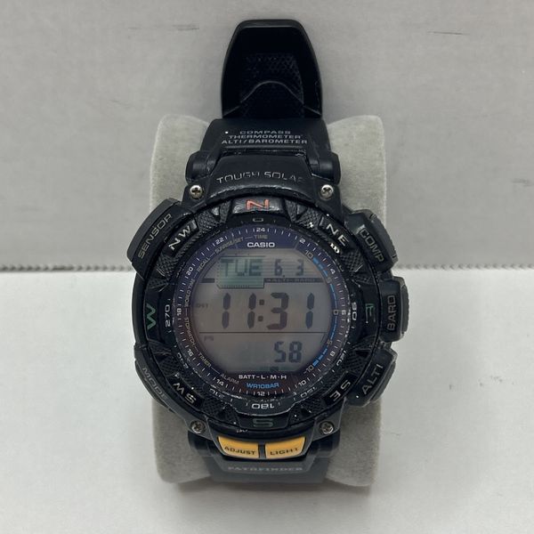 Casio Pathfinder Alti Baro Compass Tough Solar Men's Black Watch 3246 ...