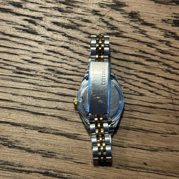 Citizen Quartz Two-Tone Watch Blue Dial, Date Window | WatchCharts ...